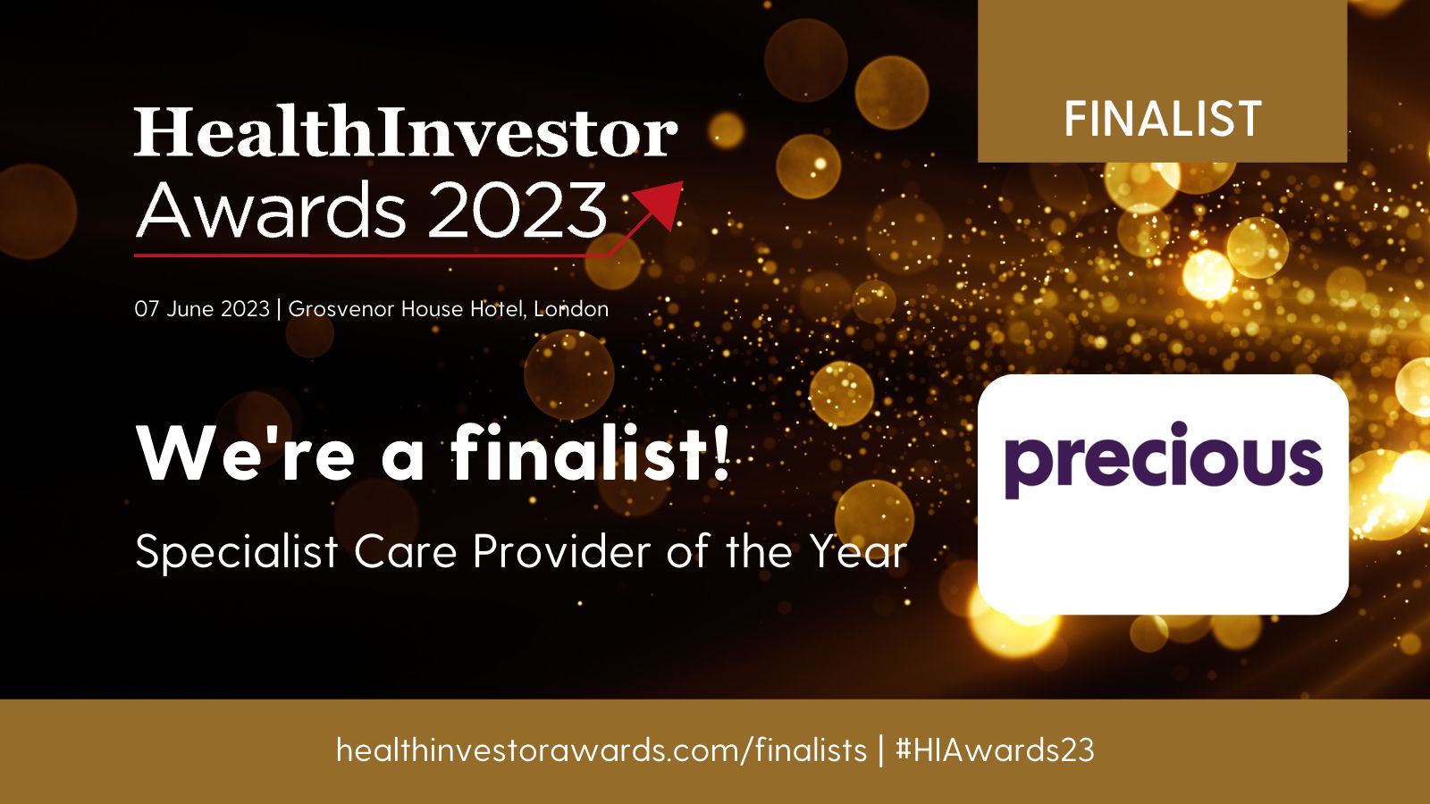 Precious named finalist at HealthInvestor’s Specialist Care award